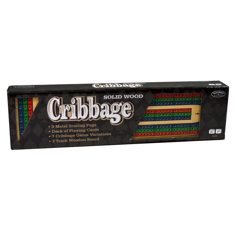 Solid Wood Cribbage Board (3-Track) | University Games | ReChild
